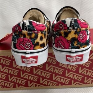 Vans | Shoes | Vans Classic Slip On Roses Leopard Checkered Print ...